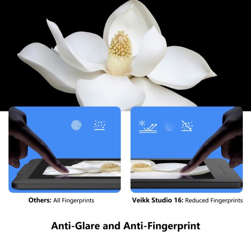 Veikk Studio 16 Pen Display: 15.6” Full-Laminated Anti-Glare Screen ...