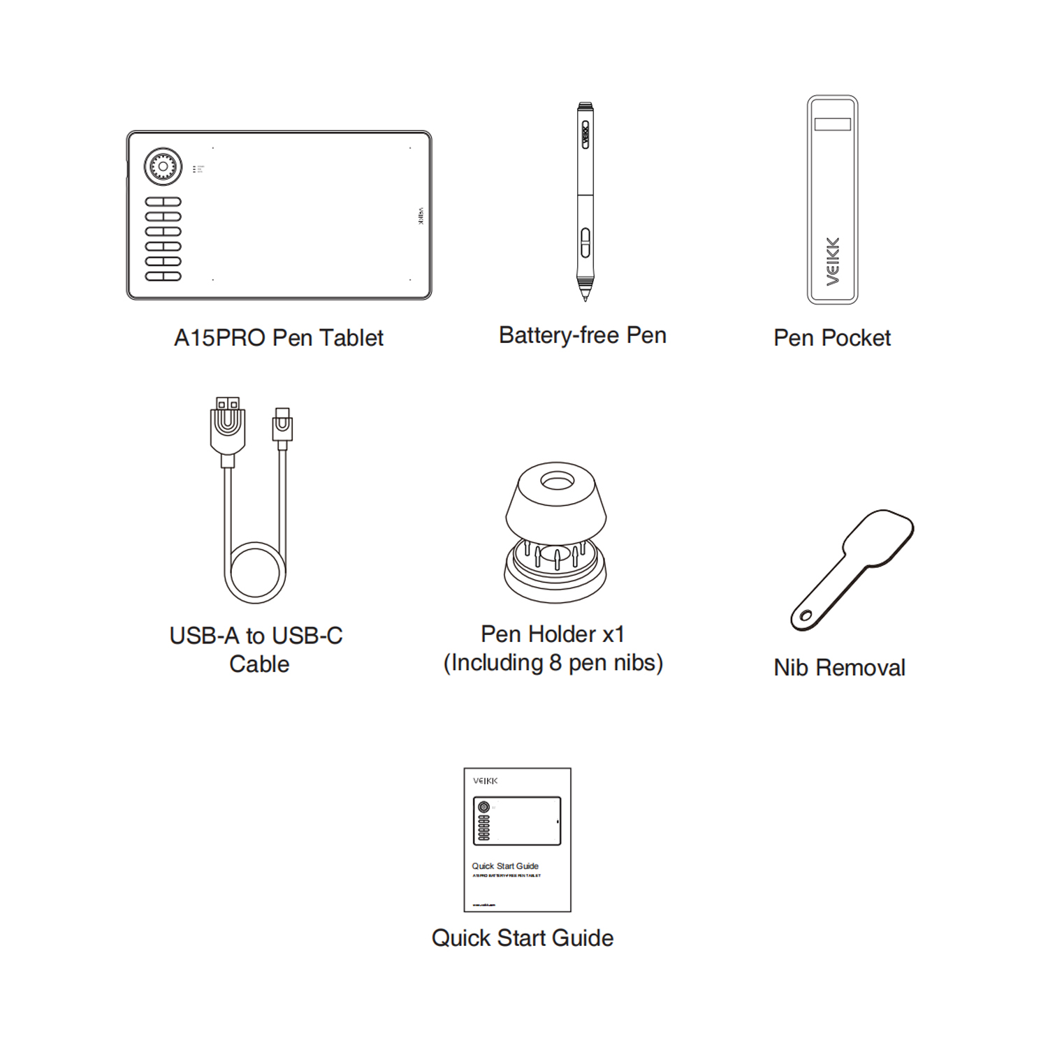 VEIKK Creator A15PRO Pen Tablet For Drawing