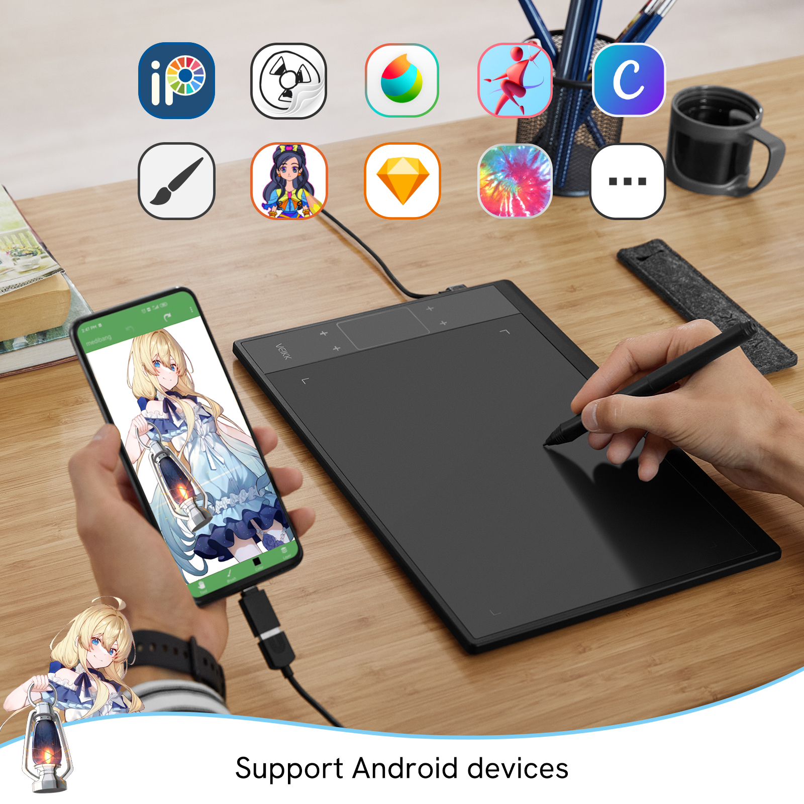 VEIKK Creator A30 Pen Tablet & Tablet for Graphic Design