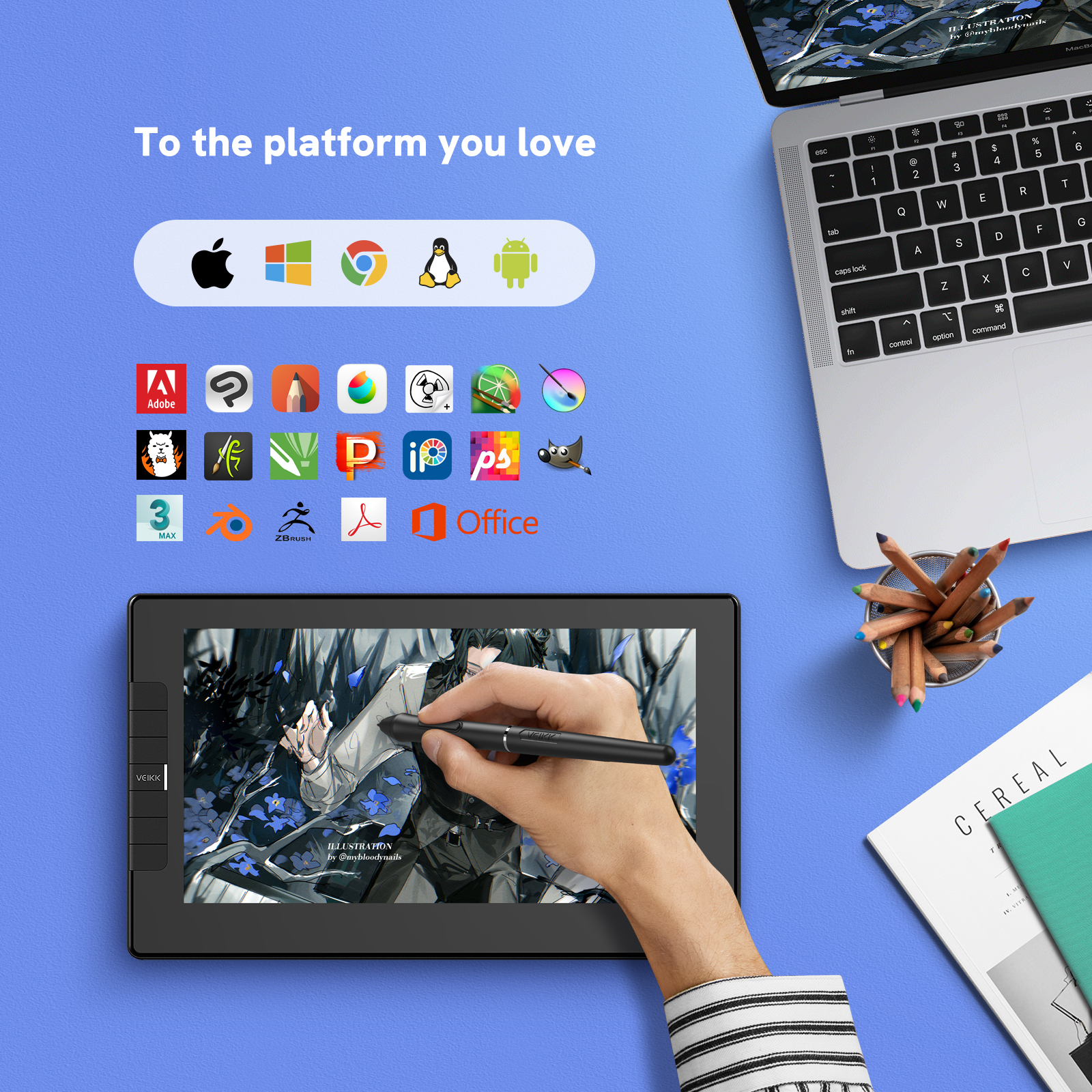 VEIKK Studio VK1200 V2 Full laminated and High resolution Display Tablet