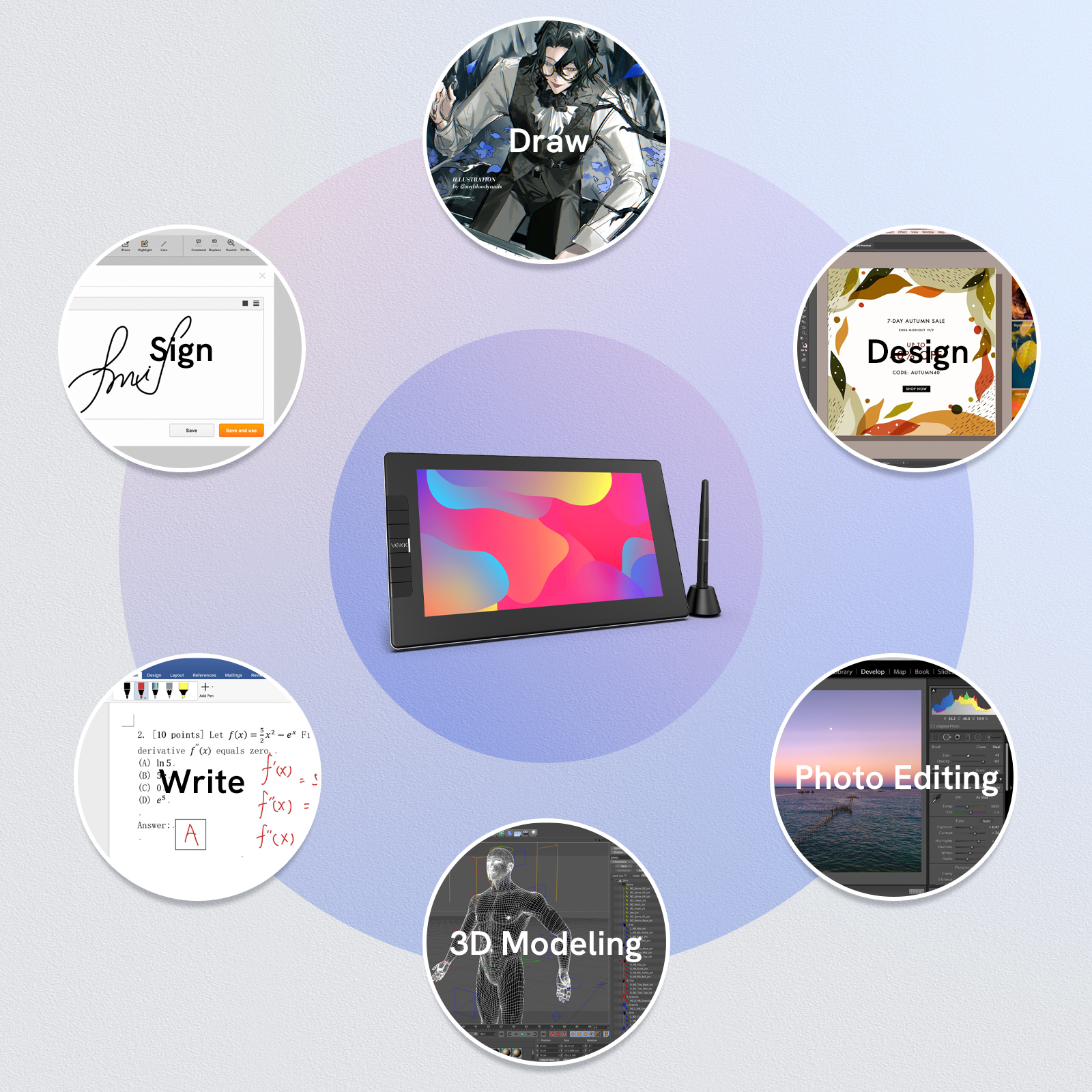 VEIKK Studio VK1200 V2 Full laminated and High resolution Display Tablet