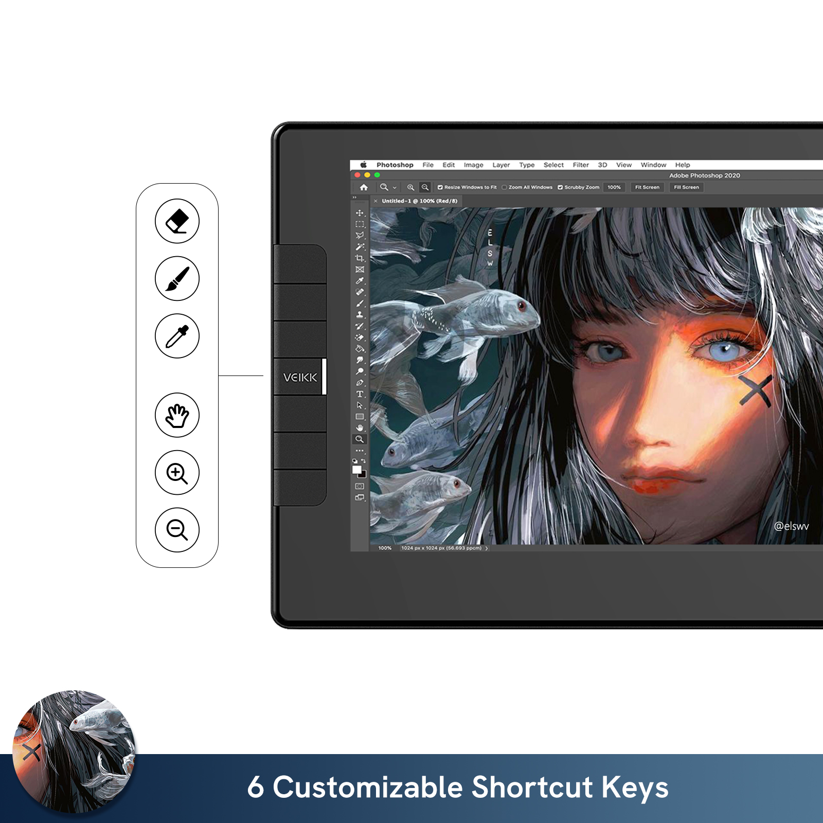 VEIKK Studio VK1200 V2 Full laminated and High resolution Display Tablet