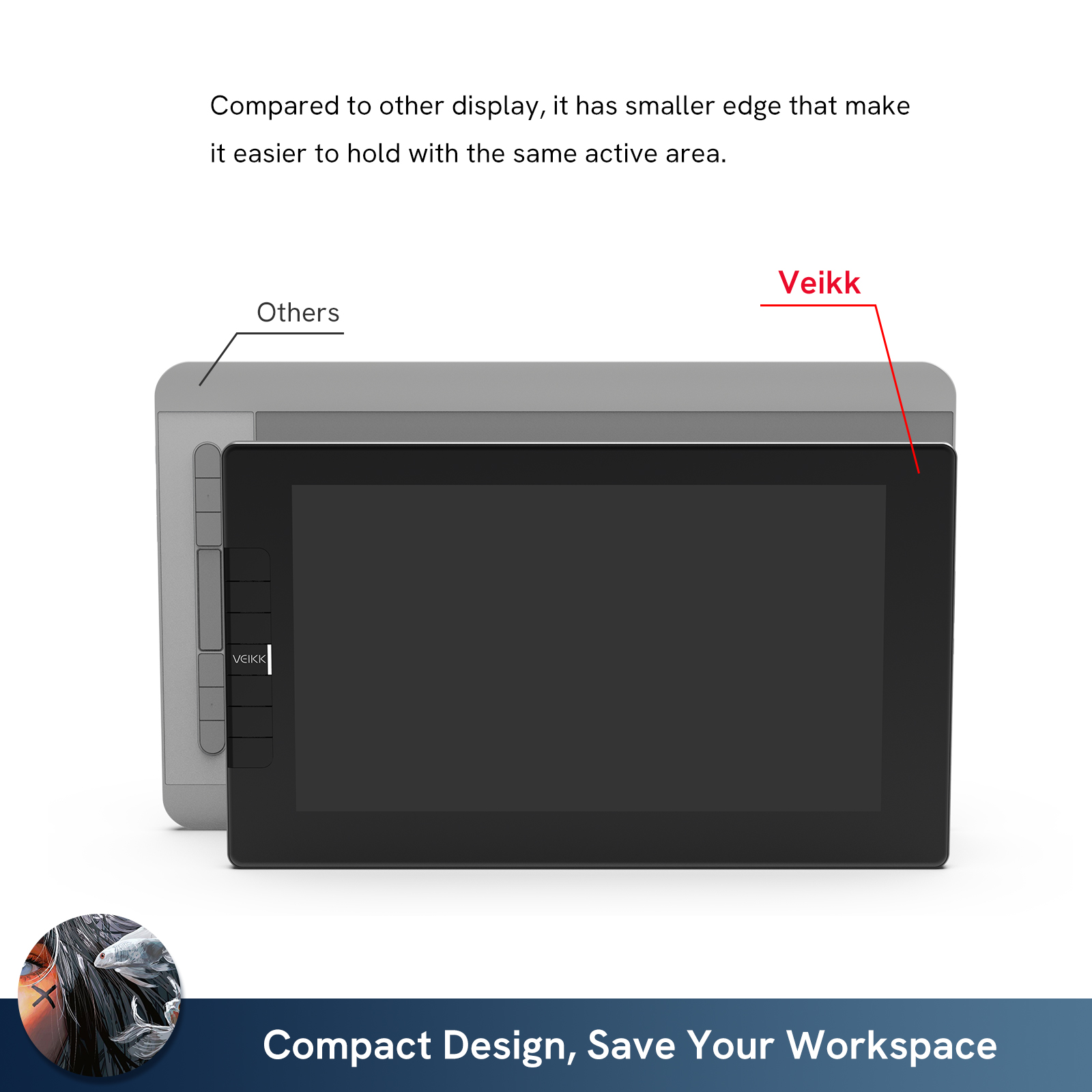 VEIKK Studio VK1200 V2 Full laminated and High resolution Display Tablet