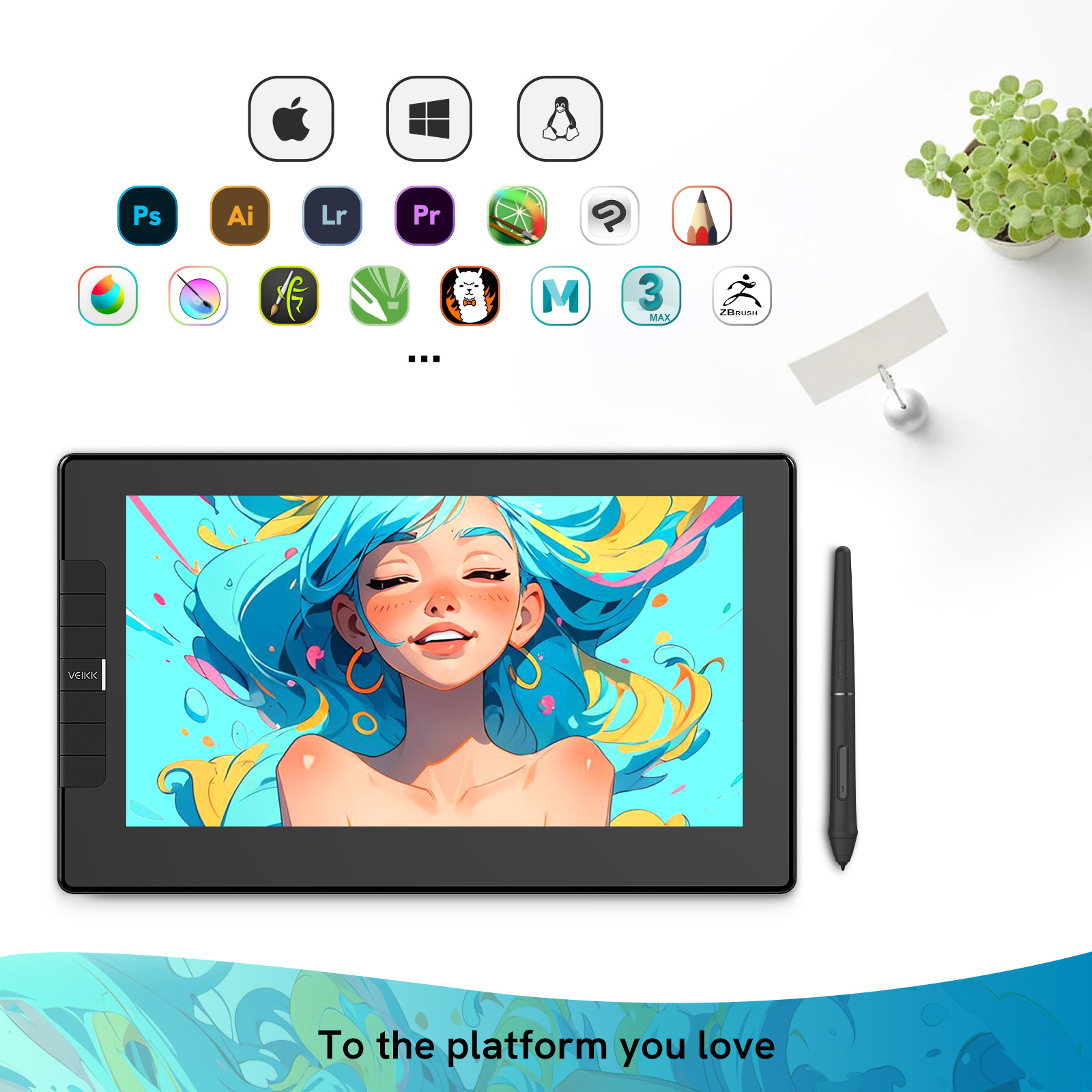 VEIKK Studio VK1200 V2 Full laminated and High resolution Display ...